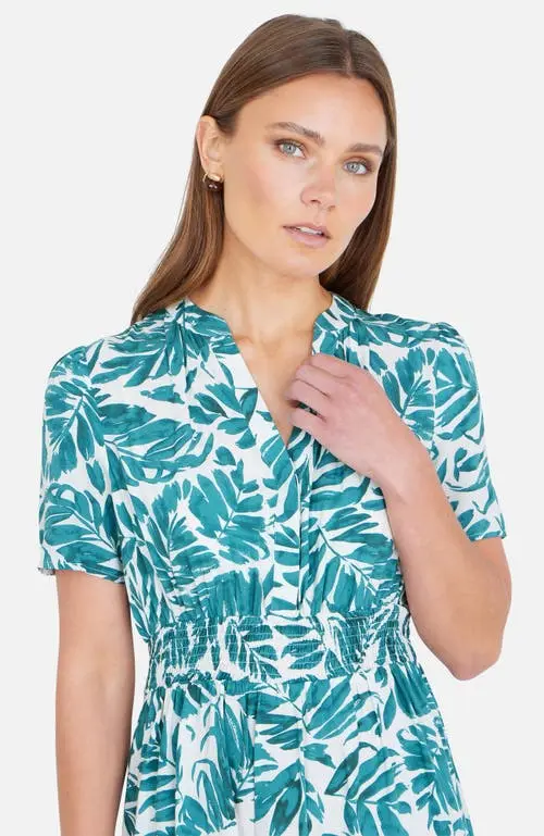 YUMI Leaf Print Mini Dress