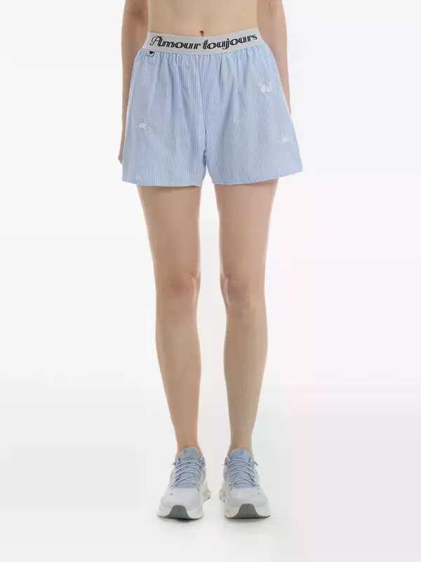 CARNE BOLLENTE Stripe-pattern Embroidered Shorts