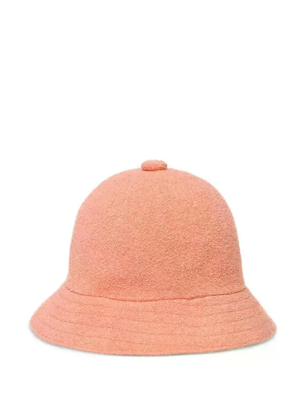 KANGOL Logo-embroidered Textured Bucket Hat - Pink