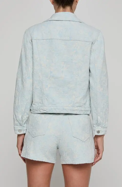 L'Agence Maven Floral Stitch Denim Jacket - Cloud Damask