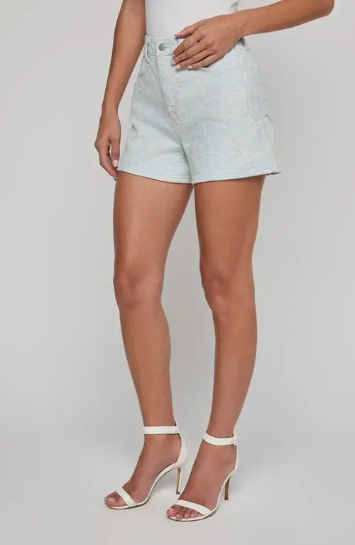 L'Agence Lissania Floral Stitch Denim Shorts