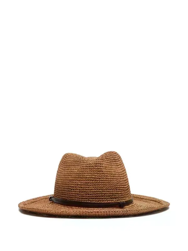 Max Mara Woven Raffia Fedora Hat - Neutrals