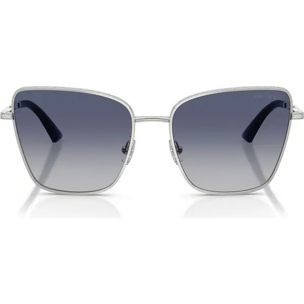JIMMY CHOO 55mm Square Sunglasses - Silver/gradient Blue