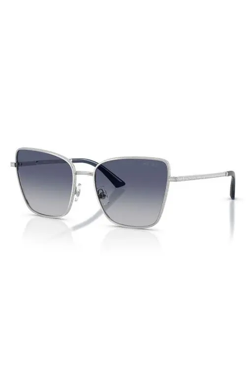 JIMMY CHOO 55mm Square Sunglasses - Silver/gradient Blue