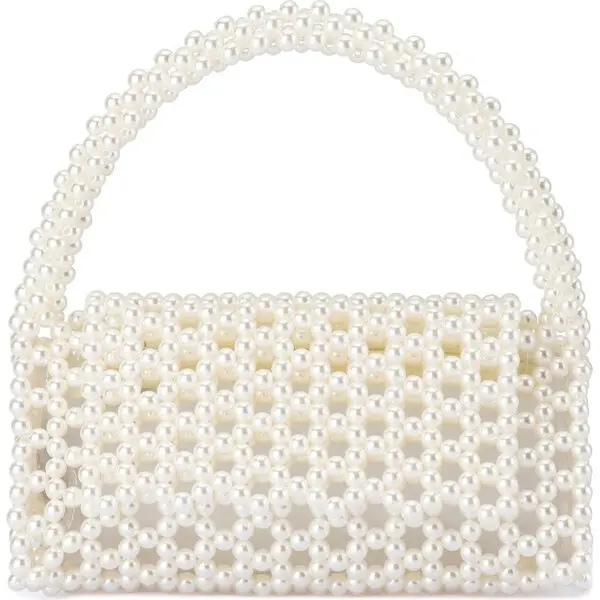 OLGA BERG Amrita Faux Top Handle Bag - Pearl