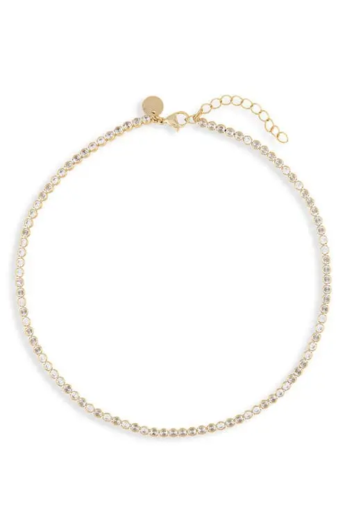 THE SIS KISS Meg Cubic Zirconia Tennis Necklace - Gold/blue