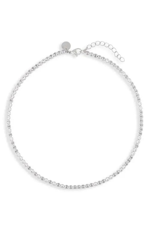 THE SIS KISS Meg Cubic Zirconia Tennis Necklace - Silver