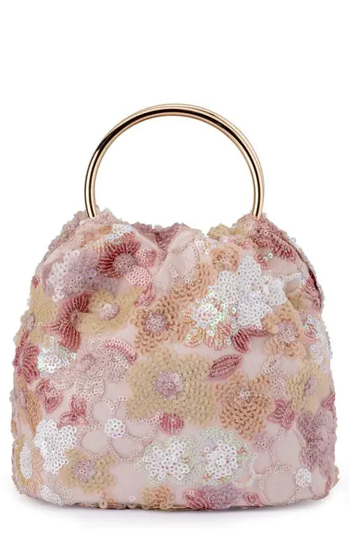 OLGA BERG Alfie Floral Sequin Top Handle Bag
