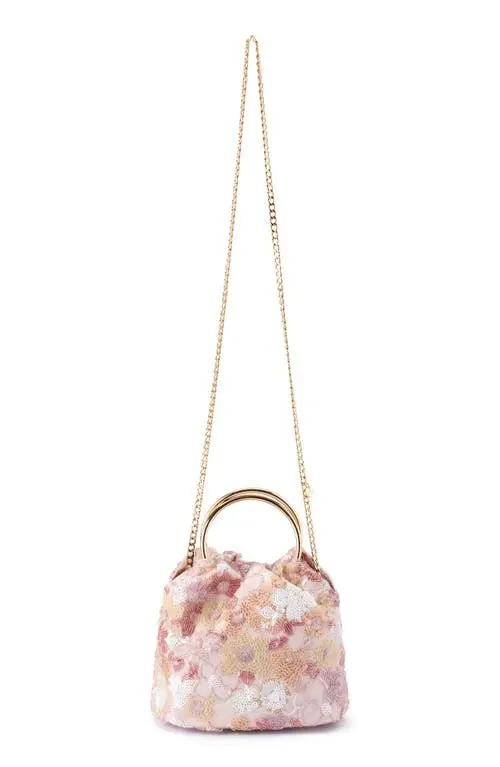 OLGA BERG Alfie Floral Sequin Top Handle Bag