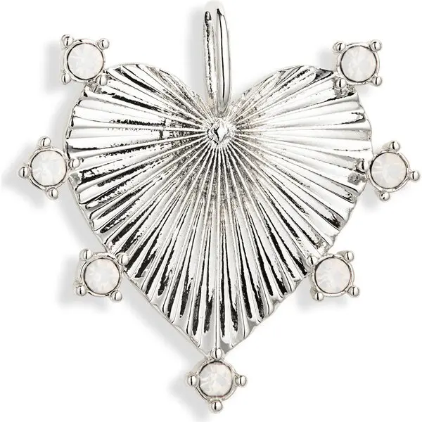 THE SIS KISS Grove Heart Charm - Silver