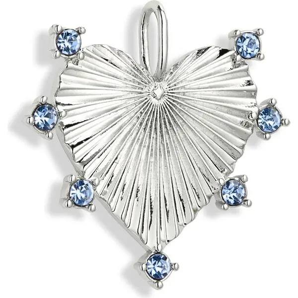 THE SIS KISS Grove Heart Charm - Silver