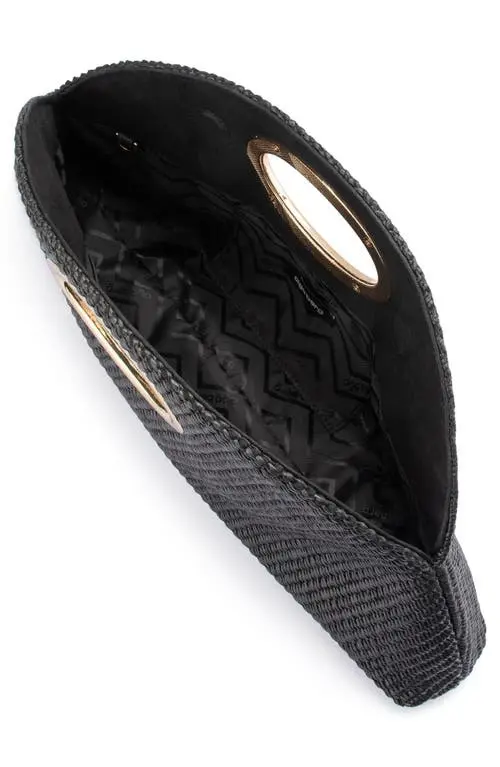 OLGA BERG Geena Straw Clutch - Black