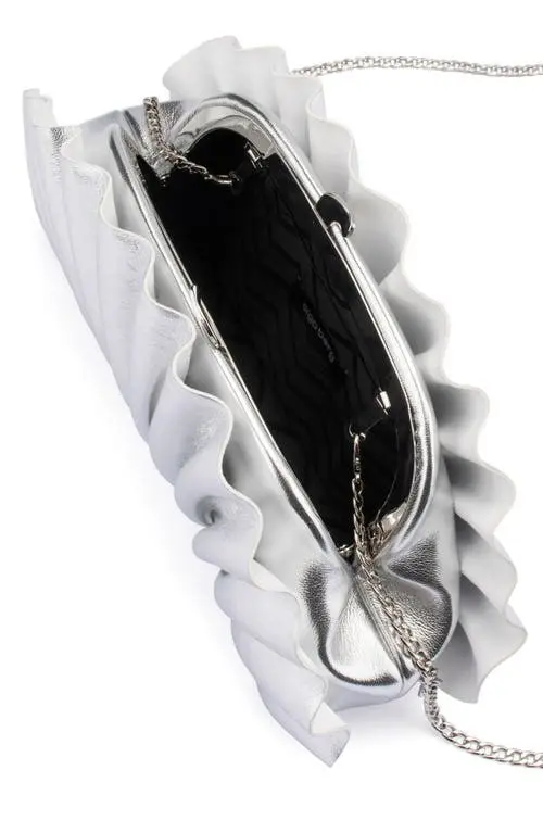 OLGA BERG Hollie Pleated Faux Leather Frame Clutch
