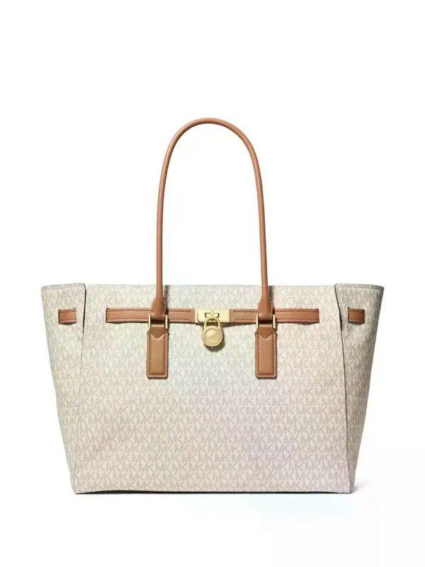 Michael Kors Hamilton Moderne Large Signature Logo Tote - Neutrals