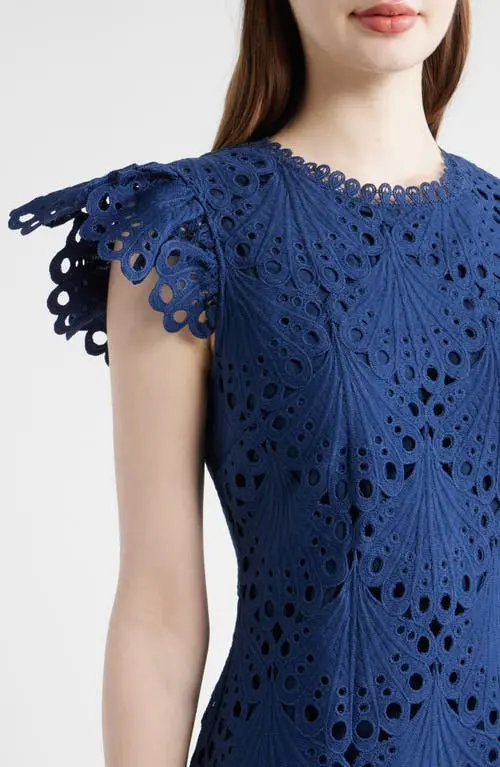 LAYERED WITH LOVE Lizzie Broderie Anglaise Minidress - Navy