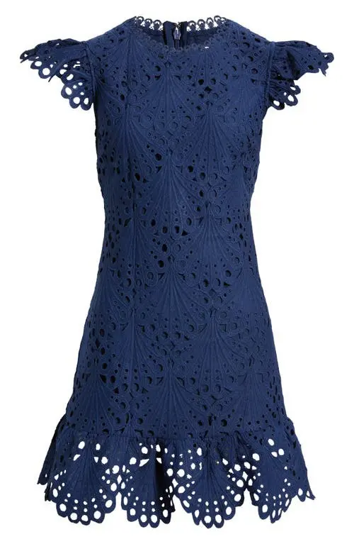 LAYERED WITH LOVE Lizzie Broderie Anglaise Minidress - Navy