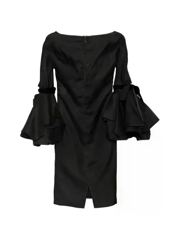 Saint Laurent 2002 Silk Gothic Bell Sleeve Dress