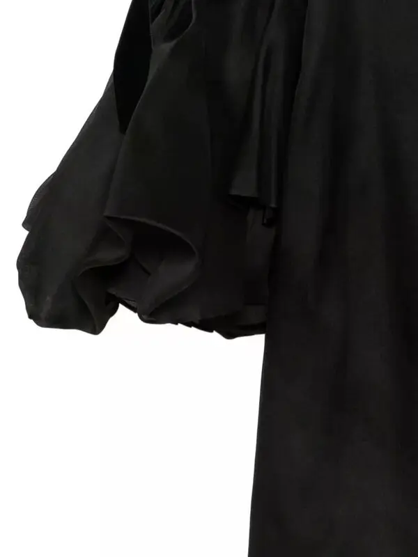 Saint Laurent 2002 Silk Gothic Bell Sleeve Dress