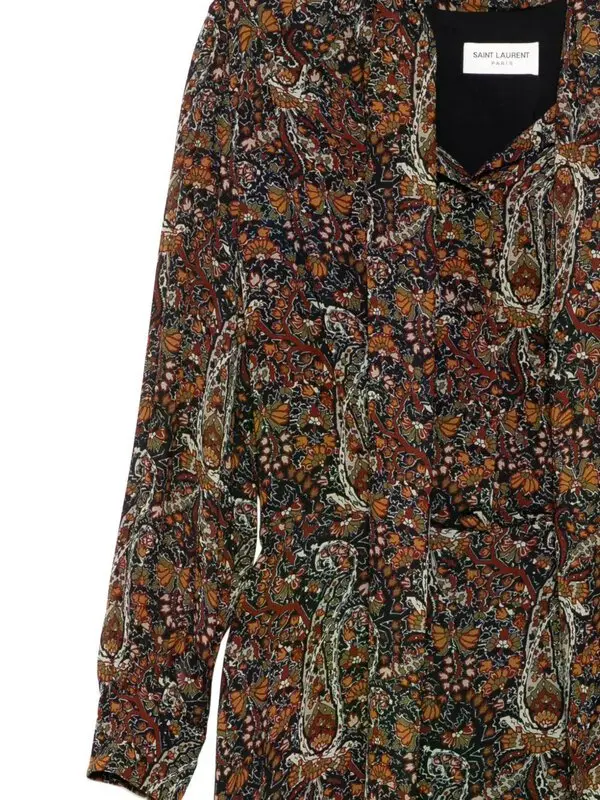 Saint Laurent Paisley Print Midi Dress