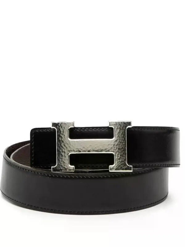 Hermès 2008 Swift And Togo Constance H Martelee Reversible Belt - Brown