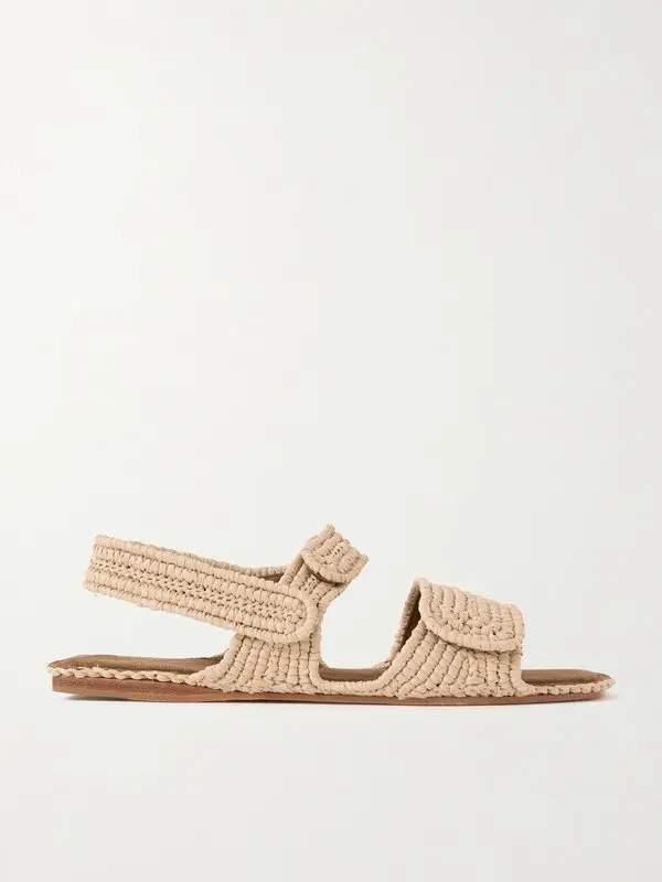 Khaite Boden Raffia Sandals - Neutrals