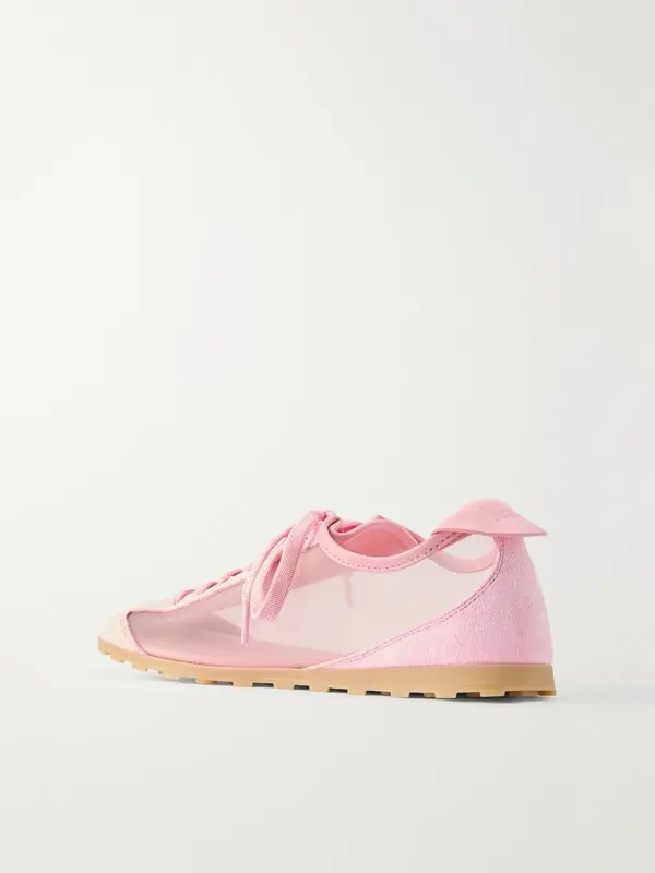 Jacquemus Suede And Leather Trimmed Mesh Sneakers - Pink