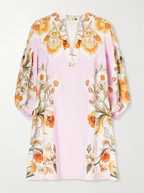 Borgo De Nor Harlow Cotton-blend Mini Dress - Pink