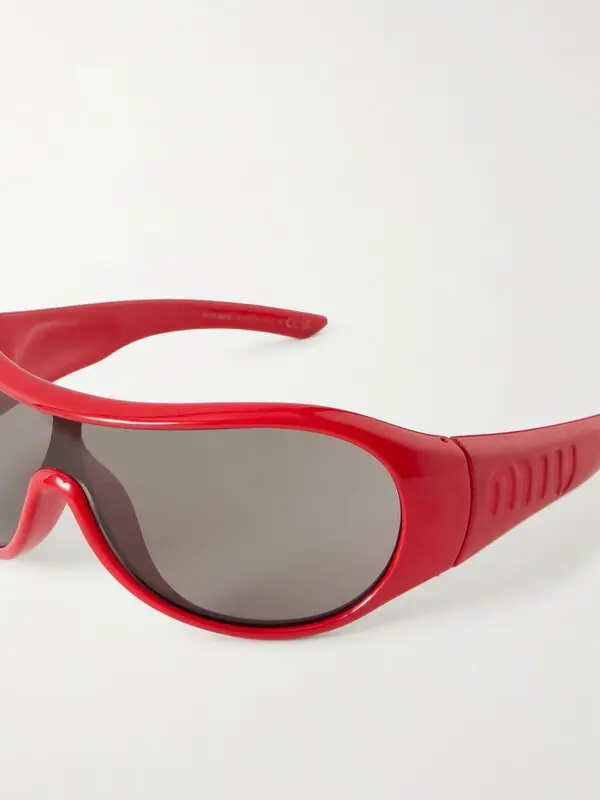 Miu Miu Rounded-frame Acetate Sunglasses - Red