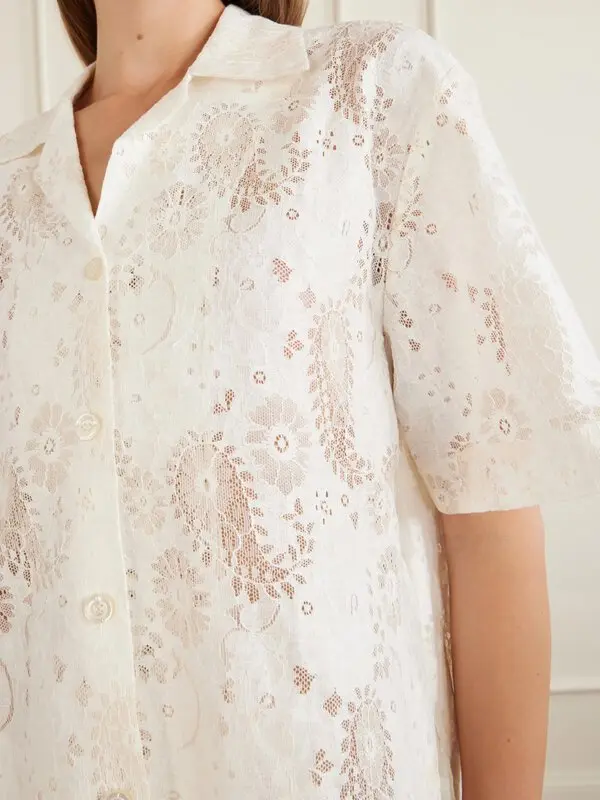 RÓHE Embroidered Linen-blend Shirt