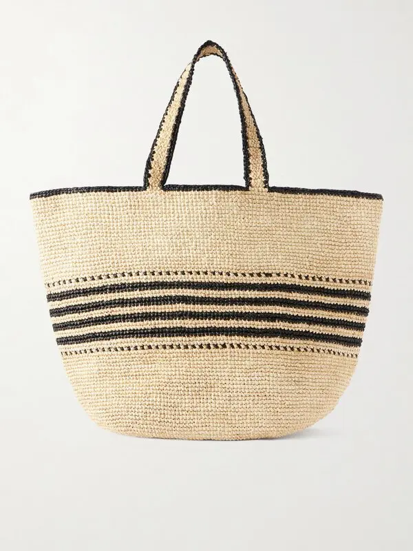 LEMLEM Mira Striped Raffia Tote