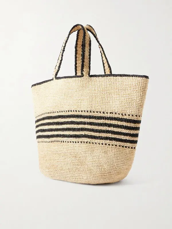 LEMLEM Mira Striped Raffia Tote