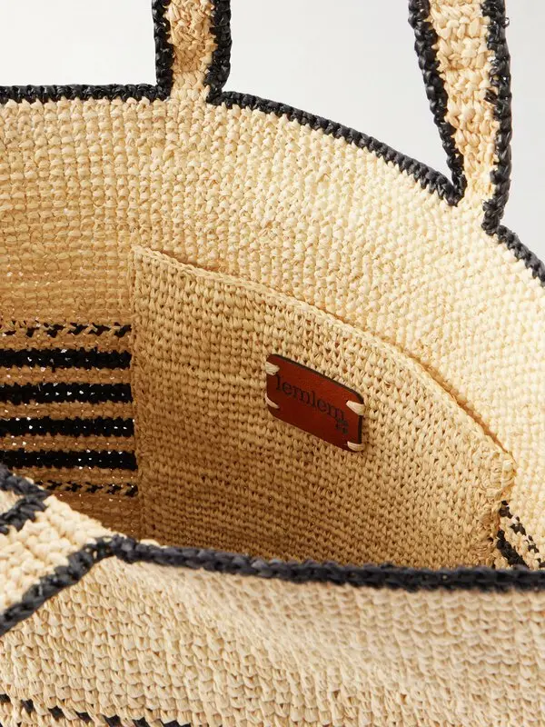 LEMLEM Mira Striped Raffia Tote