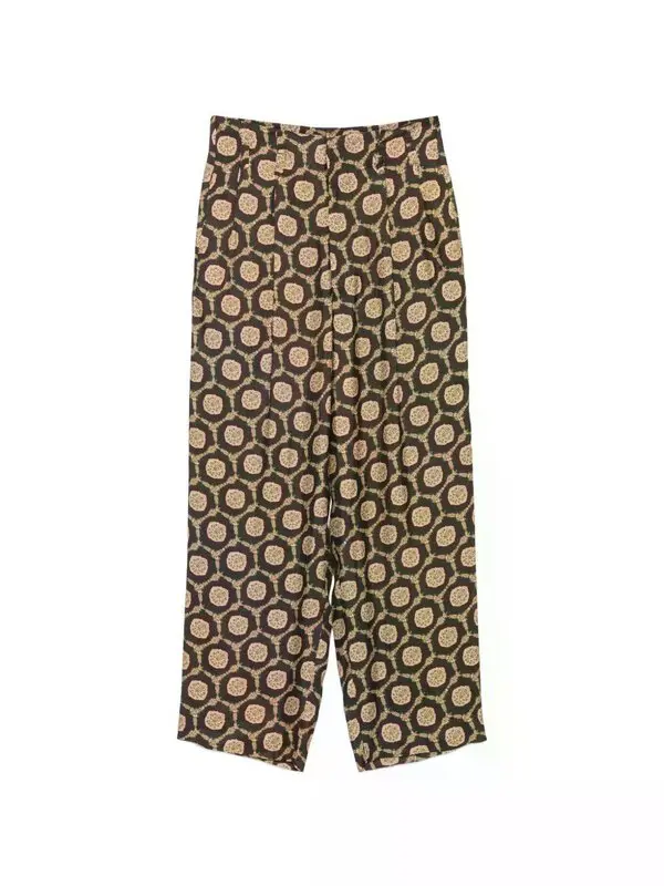 Emporio Armani Geometric-print Pleated Trousers