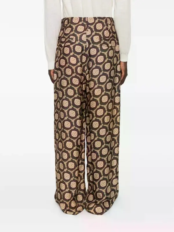 Emporio Armani Geometric-print Pleated Trousers