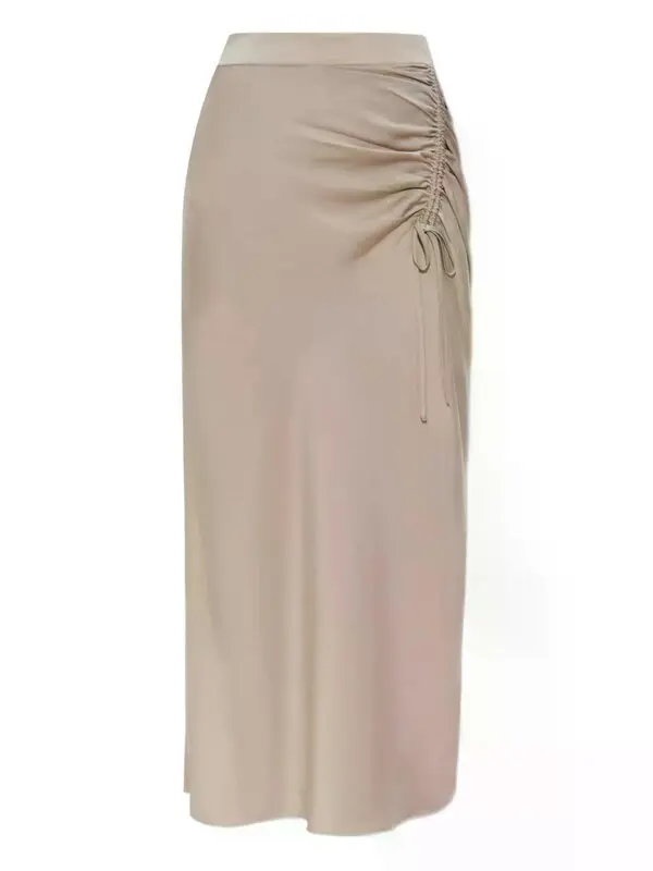 ALLSAINTS Alexia Ruched Drawstring Midi Skirt - Neutrals