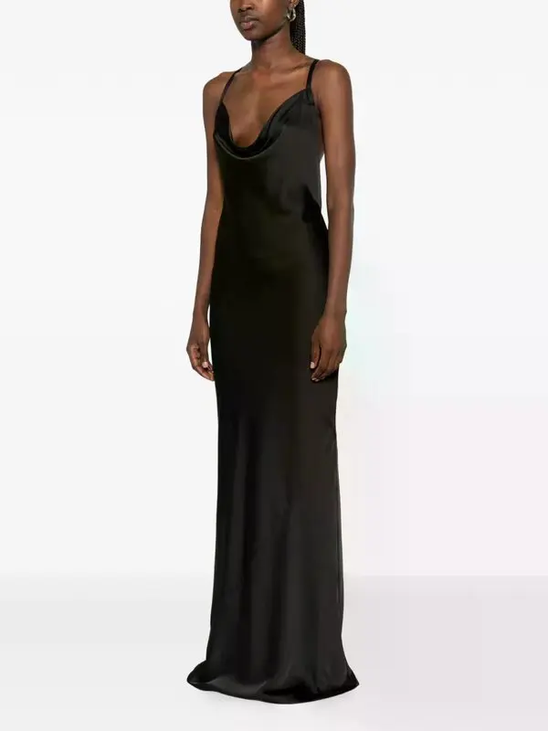 Norma Kamali Cross-back Bias-cut Maxi Dress