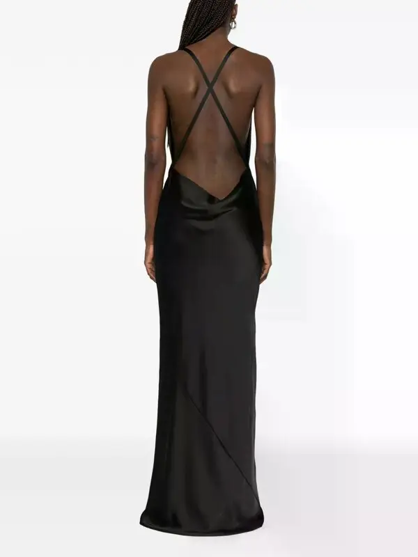 Norma Kamali Cross-back Bias-cut Maxi Dress