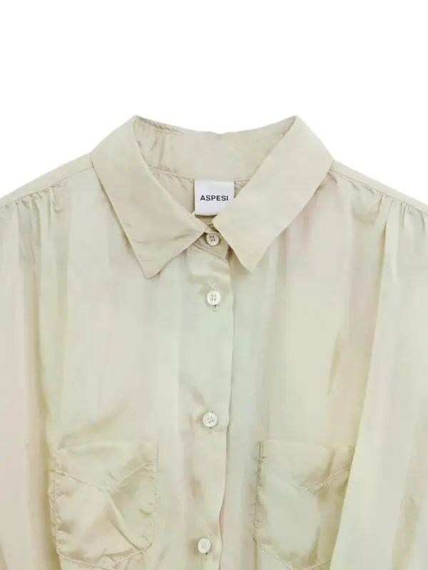 Aspesi Patch-pocket Shirred Mini Dress - Neutrals