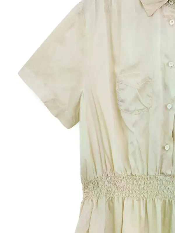 Aspesi Patch-pocket Shirred Mini Dress - Neutrals