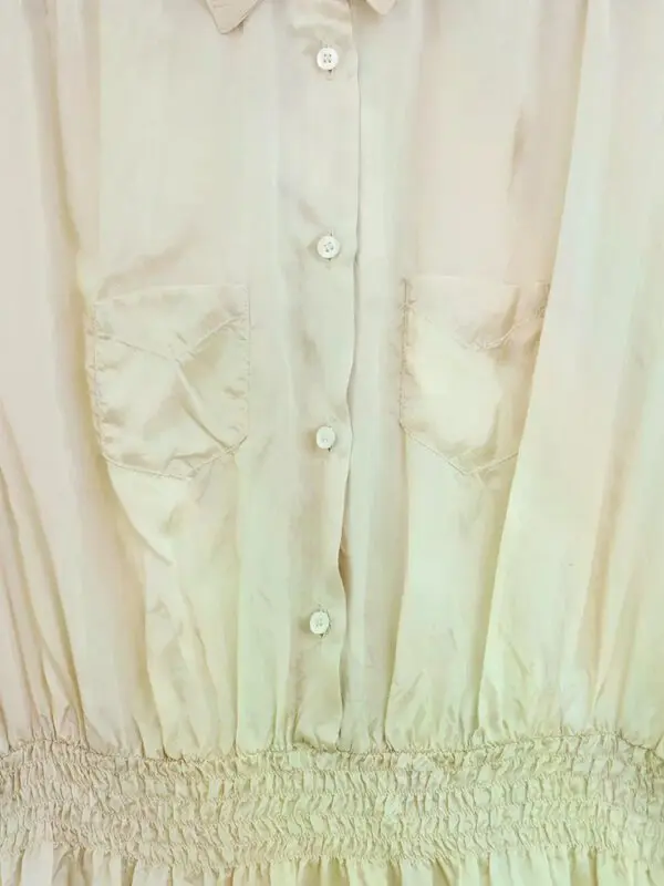 Aspesi Patch-pocket Shirred Mini Dress - Neutrals