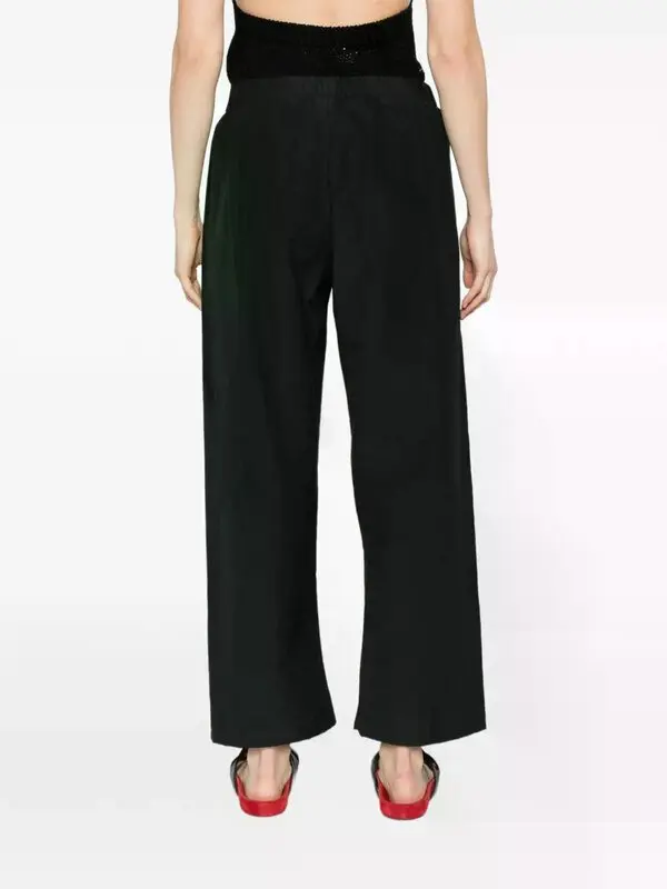 Apuntob Pleated Wide-leg Trousers - Black