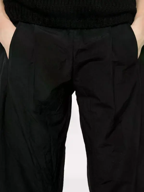 Apuntob Pleated Wide-leg Trousers - Black
