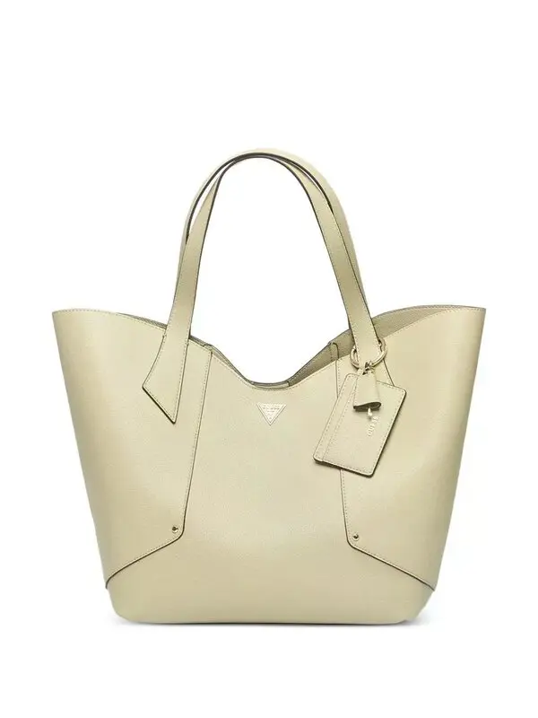 Guess Large Darcy Logo-plaque Pebble-textured Tote Bag - Green