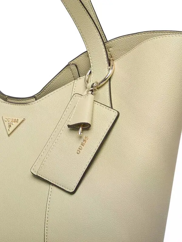 Guess Logo-plaque Pebble-textured Tote Bag