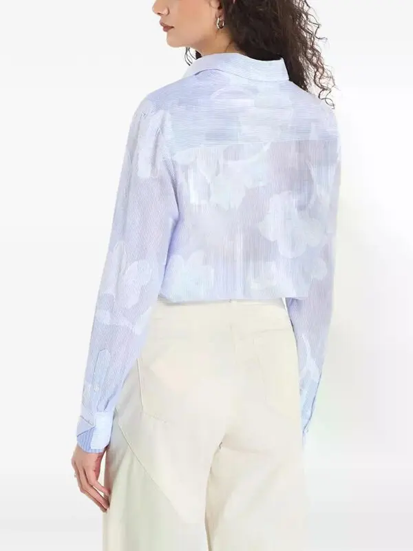 Desigual Floral Print Striped Shirt