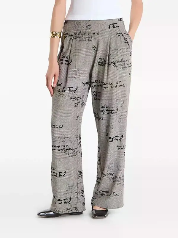Desigual Check-print Pleated Trousers - Grey
