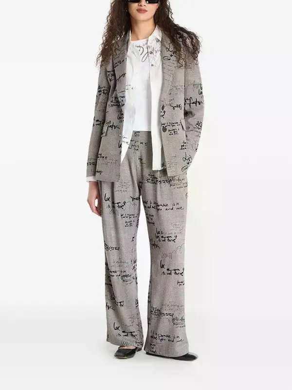 Desigual Check-print Pleated Trousers - Grey