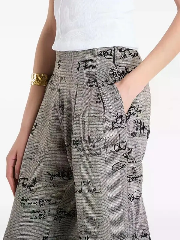 Desigual Check-print Pleated Trousers - Grey