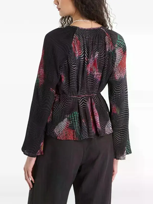 Desigual Floral-print Plissé Blouse