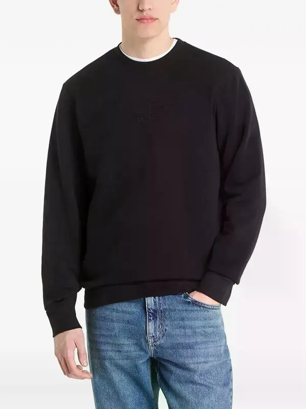 Guess Logo-embroidered Sweater - Black